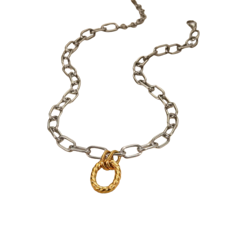 Millie Mixed Metals Chain – 18k Gold & Silver Two-Tone Statement ...